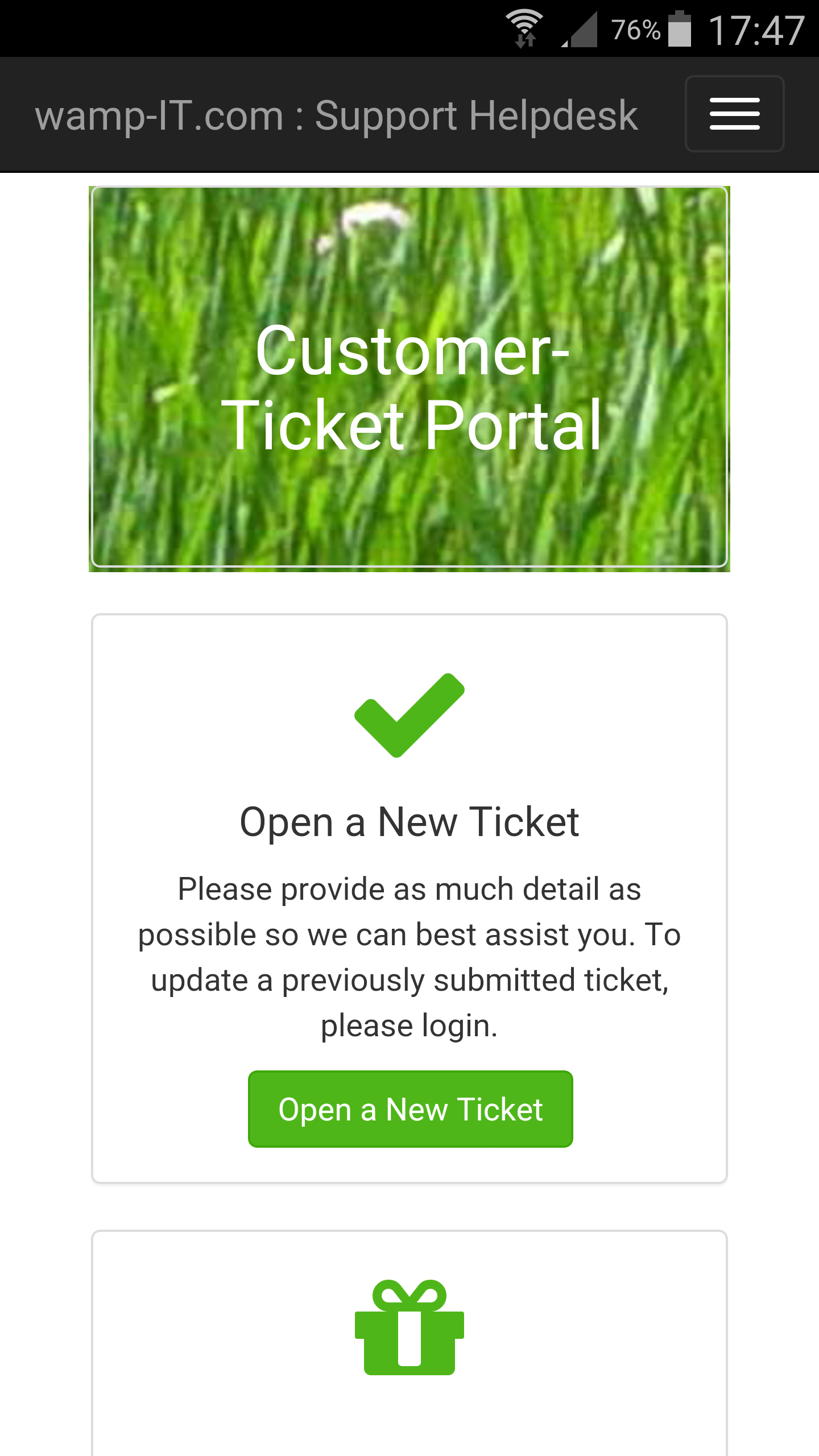 Design theme 1 - Responsive web of ticket helpdesk