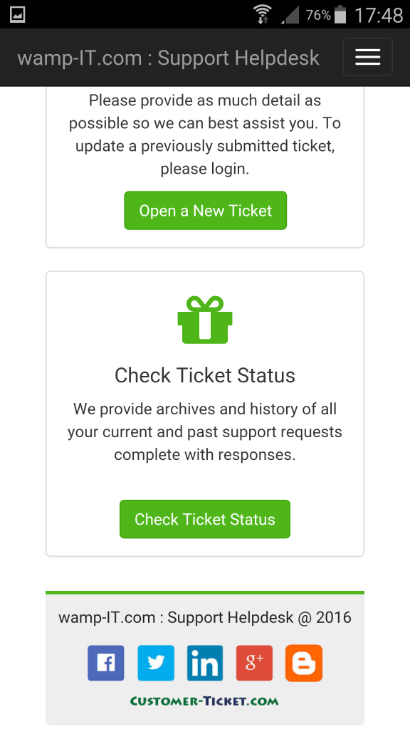 Design theme 1 - Responsive web of ticket helpdesk